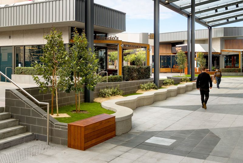 Quest Pacific Epping | Curved concrete seats | SVC Civil