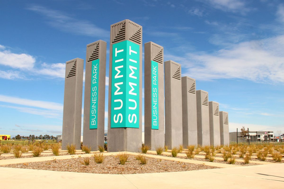 Summit Business Park | Custom Concrete Signage Elements | SVC Urban